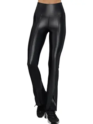 Carbon38 High Rise Flare Legging In Takara Shine - Black