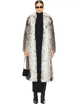 UNREAL FUR Kathmandu Faux Fur Coat - Snow Leopard