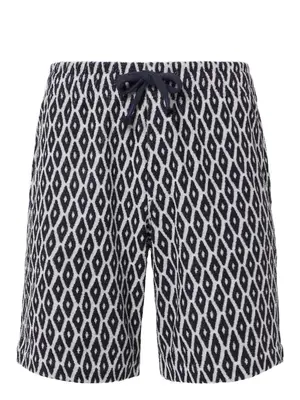 Orlebar Brown Printed Cotton-blend Terry Shorts - Black