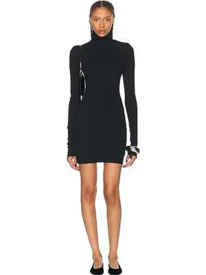 Eterne Long Sleeve Turtleneck Mini Dress - Black
