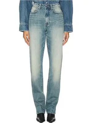GRLFRND Sara Super High-rise Straight Jeans In Medium Wash - Denim-medium