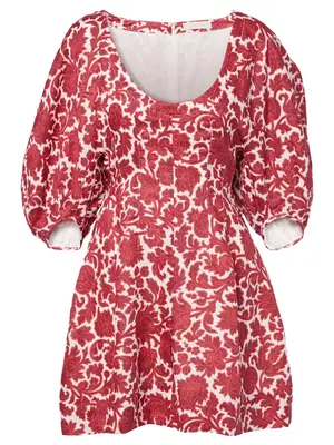 Faithfull The Brand Raynara Floral Linen Minidress - Multicoloured