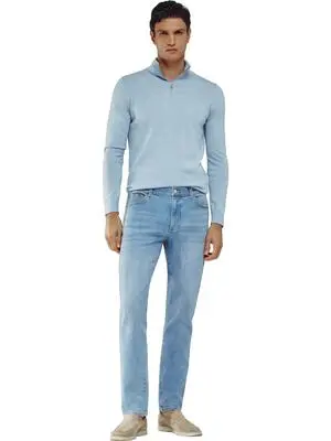 REISS Picton Cotton-stretch Slim-fit Jeans - Light Blue Wash
