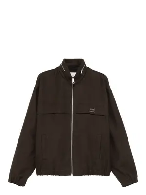 Ami Concealed-hood Jacket - Brown