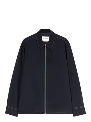 JIL SANDER Zip-up Shirt Jacket - Blue