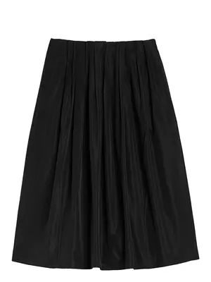 JIL SANDER Pleated Midi Skirt - Black