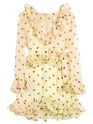 Valentino Garavani Polka Dot-print Organza Mini Dress - Neutrals