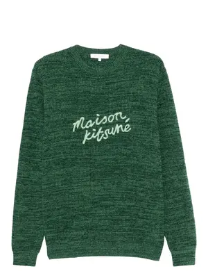 Maison Kitsuné Logo-embroidered Sweater - Green