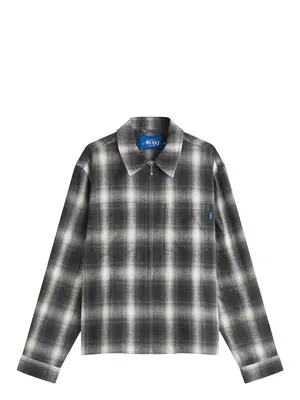 AWAKE NY Brushed Flannel Shirt Jacket - Green Multi