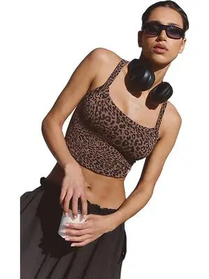 Free People All Clear Leopard Cami - Black Sandstorm Combo