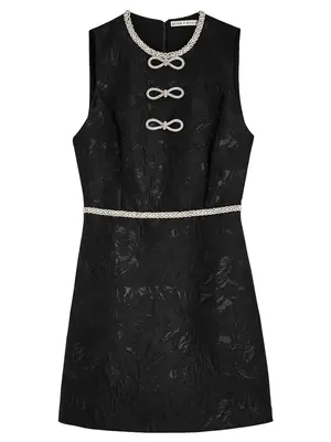 Alice + Olivia Ellis Embellished Jacquard Mini Dress - Black