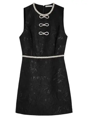 Alice + Olivia Ellis Embellished Jacquard Mini Dress - Black