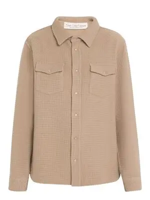 GOD'S TRUE CASHMERE Waffle Shirt Jacket - Blush