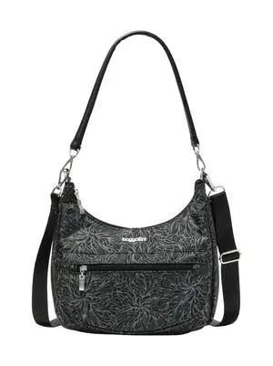 BAGGALLINI Modern Pocket Half Moon Shoulder Bag - Midnight Blossom