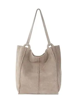 THE SAK Los Feliz Tall Leather Tote Bag - Sand Suede