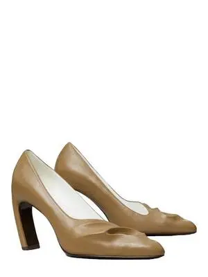 Tory Burch Tory Burch Pointed Toe Leather Pumps Light Chai