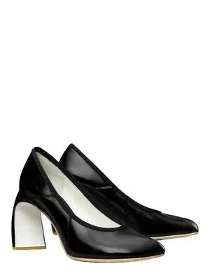 Tory Burch Pointed Toe Leather Pumps - Perfect Black