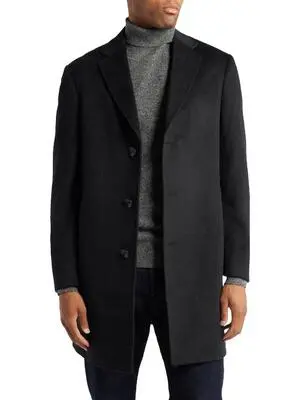 Nordstrom Cashmere Overcoat Grey Dark Heather