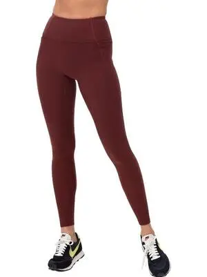 REBODY Phoenix Fleece Pocket Legging - Velvet Brown