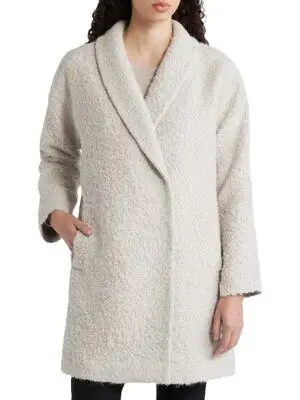 Eileen Fisher Shawl Collar Alpaca Blend Coat - Almond