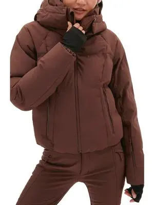 HALFDAYS Georgie Puffer Jacket - Spiked Cocoa