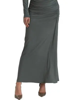 PIETRO BRUNELLI Ruched Maxi Skirt - Medium Green