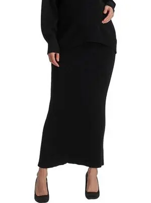 PIETRO BRUNELLI Rib Knit Sweater Skirt - Black