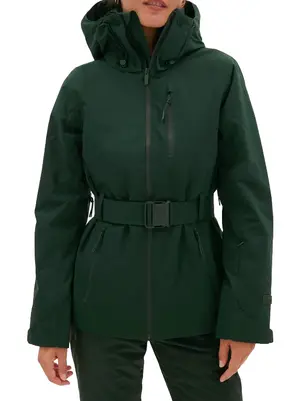 HALFDAYS Aston Belted Ski Jacket - Alpine Green