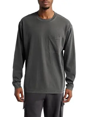 Bp. Oversize Long Sleeve Pocket T-shirt - Grey Depths Washed
