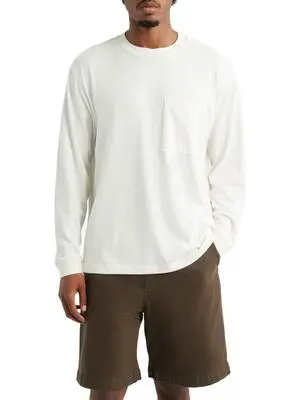Bp. Oversize Long Sleeve Pocket T-shirt - Ivory Egret