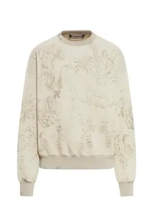 Palm Angels Pencil All Over Crew Sweatshirt - Off White