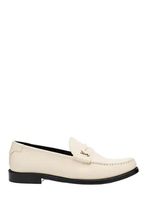 Saint Laurent Le Leather Penny Loafers - White