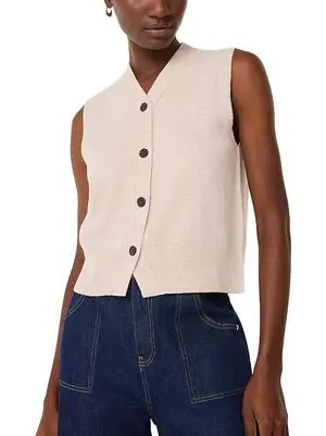 Whistles Button Detailed Sweater Vest - Oatmeal