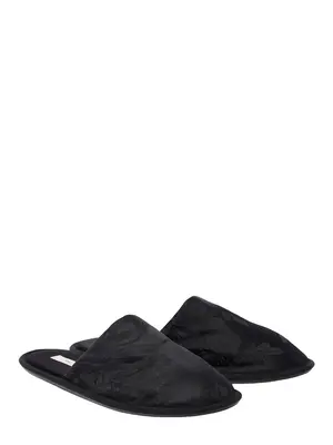 THE ROW Frances Floral Jacquard Slippers - Black