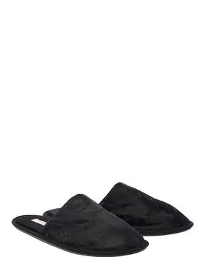 THE ROW Frances Floral Jacquard Slippers - Black