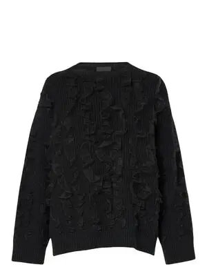 Valentino Garavani Embroidered Wool Sweater - Black
