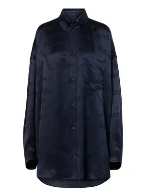 Balenciaga Cocoon Silk Shirt - Black
