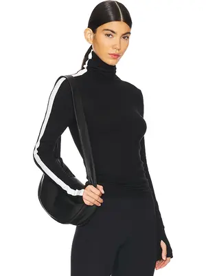 Splits59 Jackson Rib Turtleneck Top - Black & White