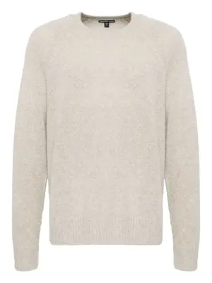 JAMES PERSE Lightweight Textured Cashmere Crew - Neutrals