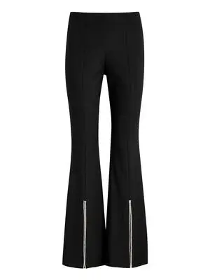 Alice + Olivia Embellished Split-hem Trousers - Black