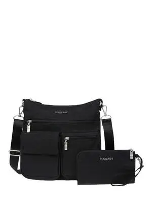BAGGALLINI BAGGALLINI Modern Everywhere Slim Cross Body Bag With Rfid Wristlet Black