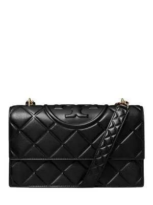 Tory Burch Tory Burch Fleming Convertible Leather Shoulder Bag Black