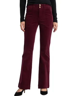 Wit & Wisdom Wit & Wisdom Madison 'ab'solution High Waist Bootcut Corduroy Pants Plum