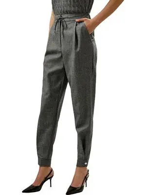 LILYSILK Lilysilk Glen Check Worsted Wool Trousers
