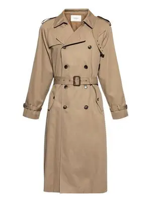 Saint Laurent Gabardine-weave Trench Coat - Neutrals