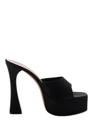 Amina Muaddi Dalida Platform Mules - Black