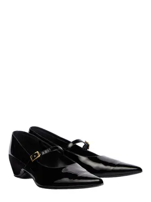 Khaite Sybil Patent Leather Mary Jane Flats - Black
