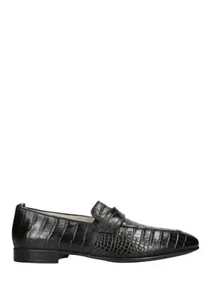 BROTINI Croc-effect Leather Loafers - Black
