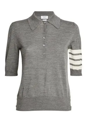 Thom Browne 4-bar Polo Shirt - Grey
