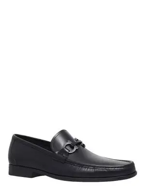 FERRAGAMO Grandioso Leather Loafers - Black